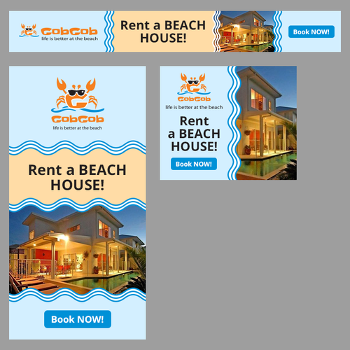 Banner Adverts of Beach House Rental Startup | Banner ad contest