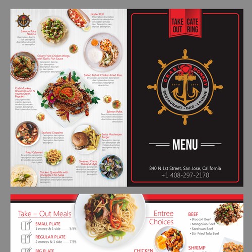 Take out - Catering Menu | Menu contest