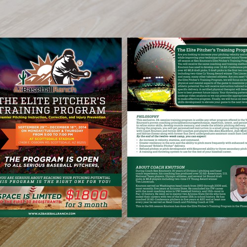 2-Sided Flyer for Elite Baseball Pitching Camps | Other business or ...
