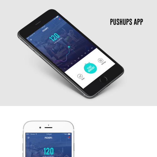 Create a simple, beautiful UI for a Push-Up fitness app | App design ...