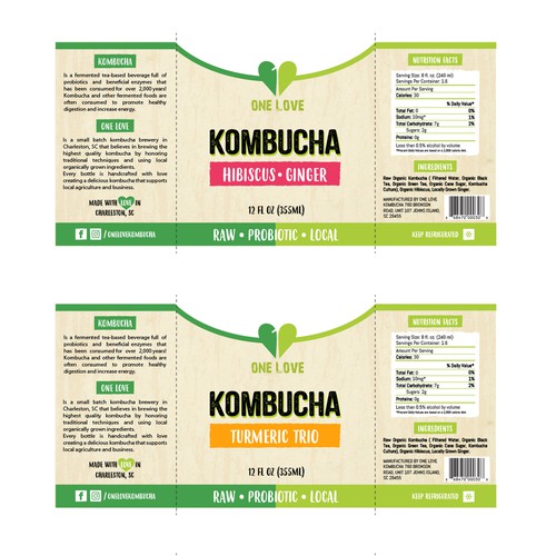 One Love Kombucha | concurso Rótulo