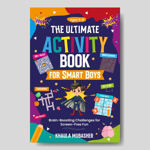 Designs | Fun and Eye-Catching Activity Book Cover for Boys Ages 6–8 ...