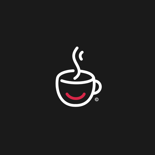 Design a premium, minimalist, coffee-themed logo with red accents ...