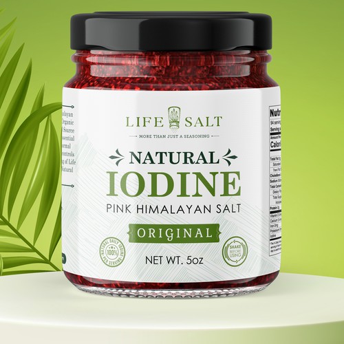 Designs | Label for Natural Iodine Pink Himalayan Salt that is fused ...