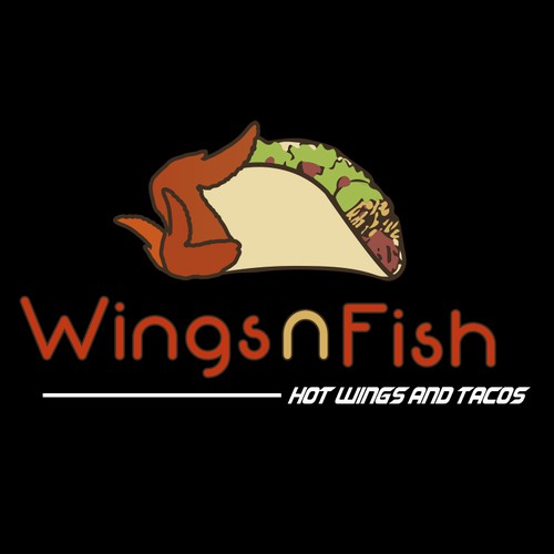 Wings N Fish restaurant logo design | Logo design contest