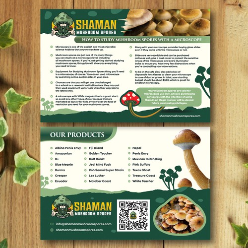 Designs | Magic mushroom informational packaging insert | Postcard ...