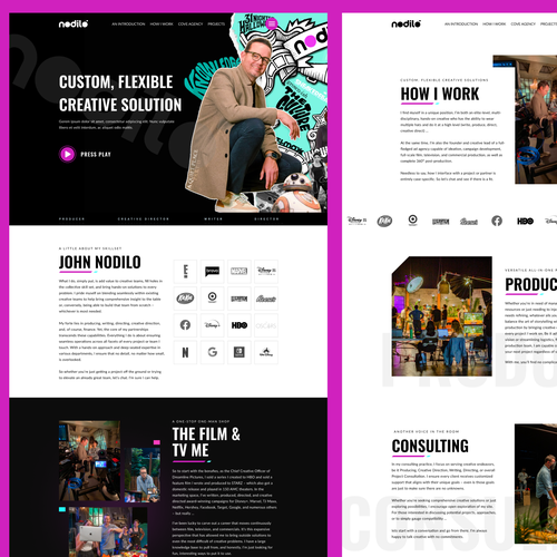 Designs | Creative Executive Site Redesign (Writer, Producer, Director ...