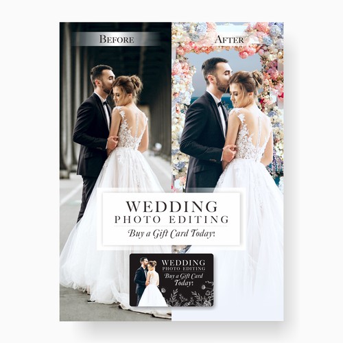 Designs | Design an ad and gift card for wedding photo editing website ...