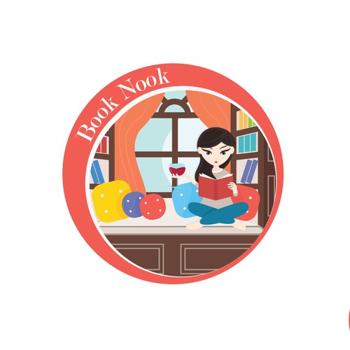 Book Nook: A fun logo design for every woman who loves to read (or at ...