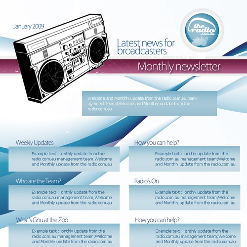 HTML Monthly Newsletter Template - Radio Stations | Other Graphic ...