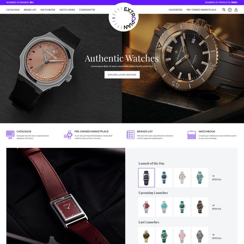 Designs | Refonte Home page pour la plateforme de montres Extropian ...