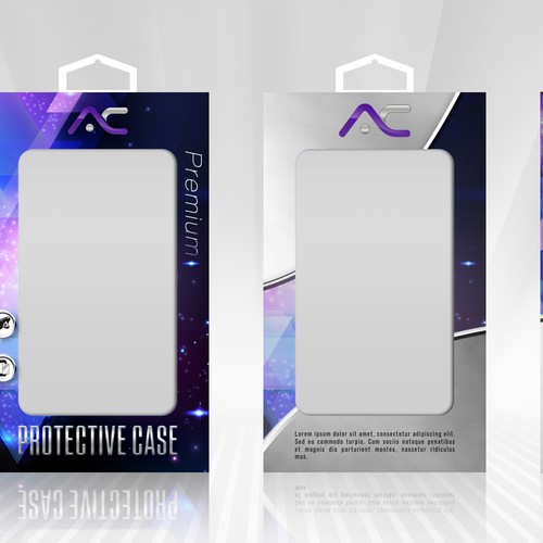 Create a Modern packaging design for a high tech cell phone accessory ...