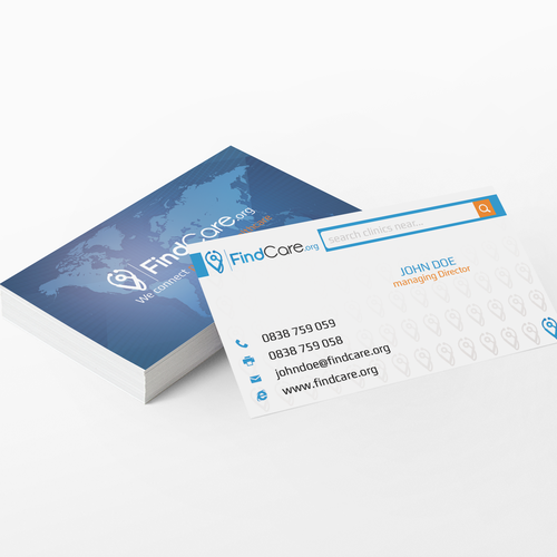 Business cards for a nonprofit that connects people with HEALTHCARE ...