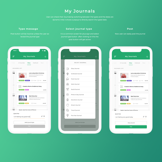 Design Android Journal App that support Multiple Journals | App design ...