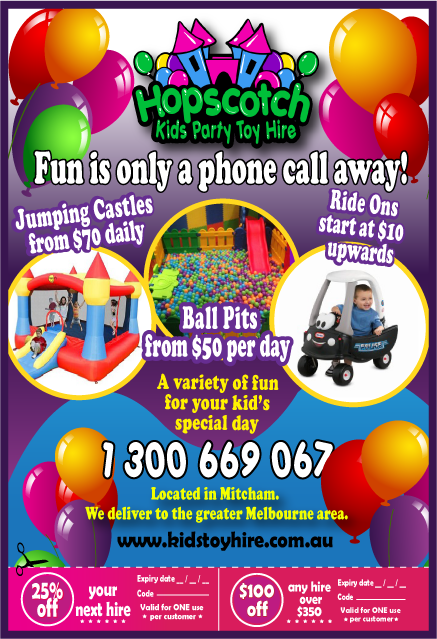 Flyer for a new Kids Party Hire Company | Postcard, flyer or print contest