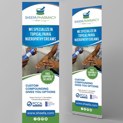 Sheefa Pharmacy Banner Stand | Signage contest