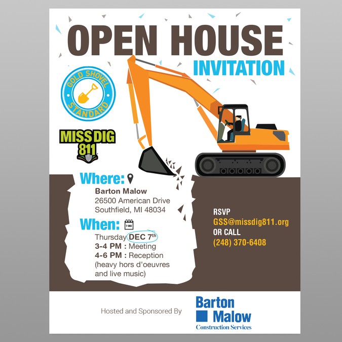 Promote Excavation Safety Party Invitation | Card or invitation contest