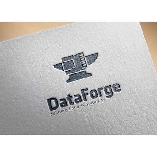 Create a captivating vintage forge logo for an IT company (Dataforge ...