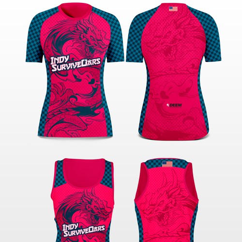 Awesome new jersey for Indy SurviveOars dragon boat racing team ...