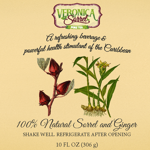 Label design for a natural specialty drink - Veronica Sorrel Punch ...