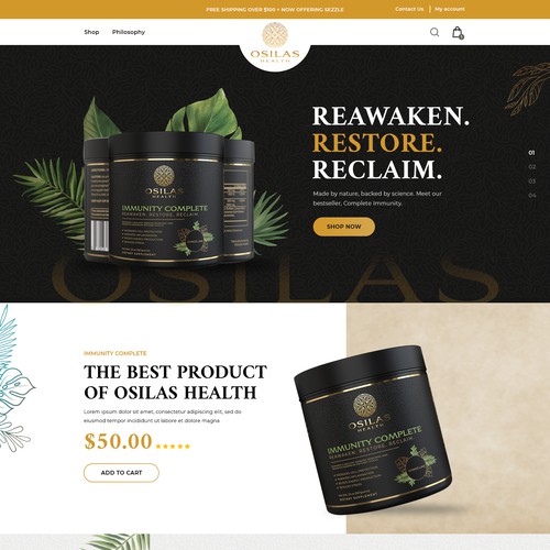 Designs | High-end, luxury supplements brand website | Web page design ...