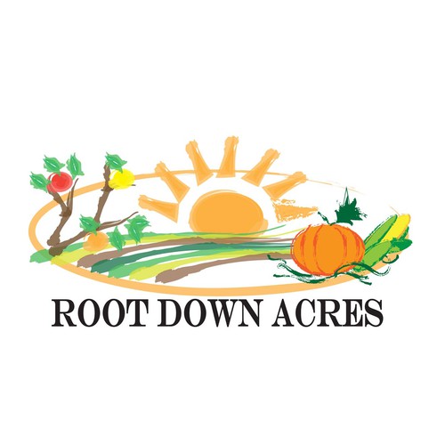 Logo for organic farm: Root Down Acres | Logo design contest