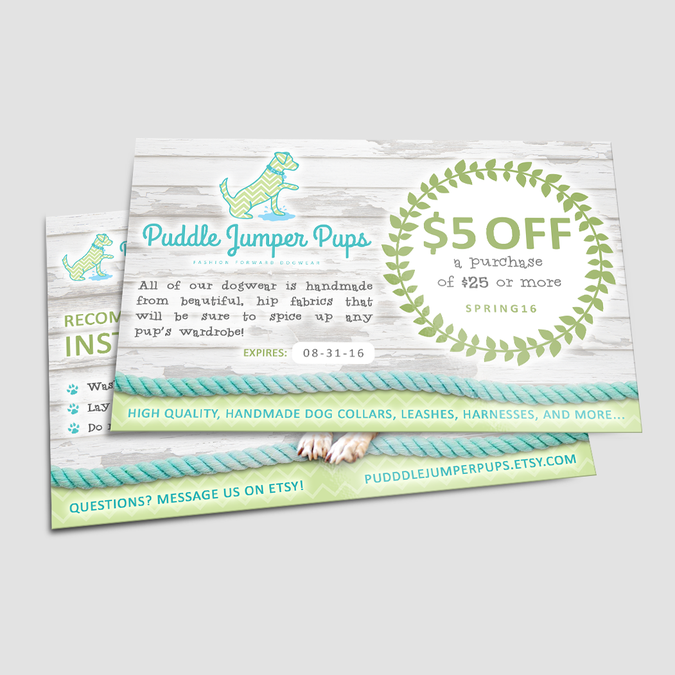 Puddle Jumper Pups Coupon Insert | Postcard, flyer or print contest