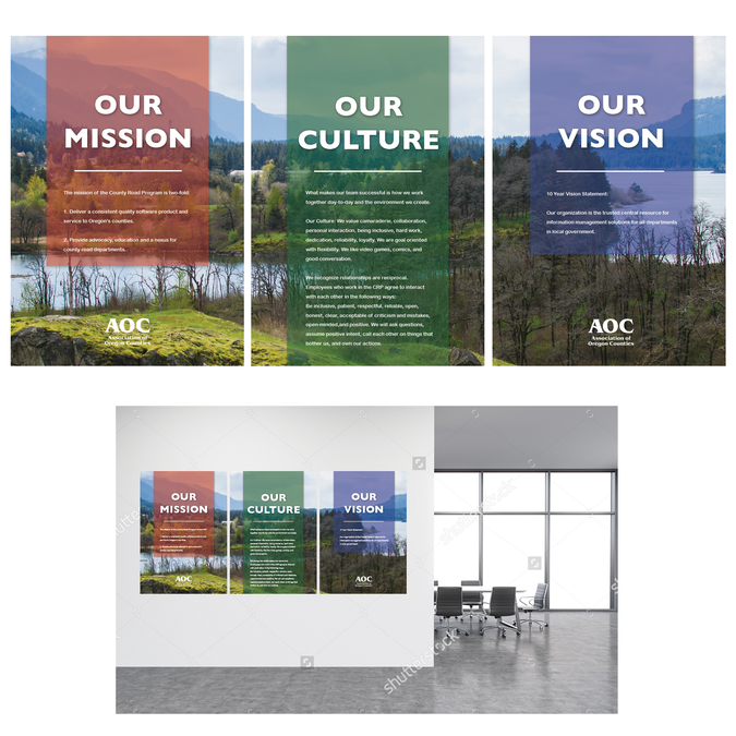 Design the look and layout for our program's Mission, vision and ...