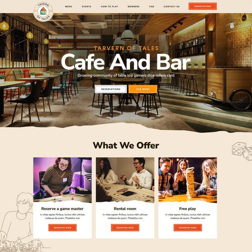 Designs | Fun, mobile friendly page redesigns for our board game cafe ...