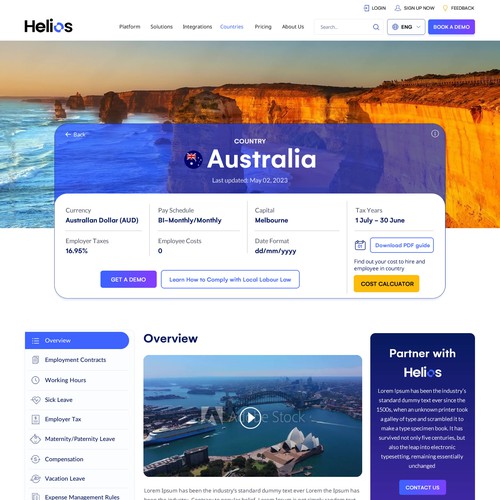 Designs | Helios Website Concept | Web page design contest