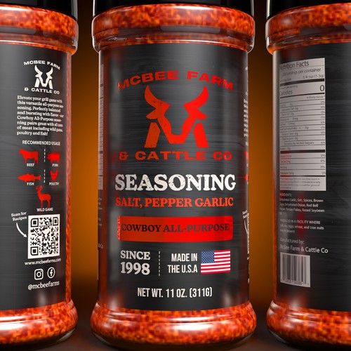 Designs | McBee Farm & Cattle Co Seasoning Blend | Product packaging ...