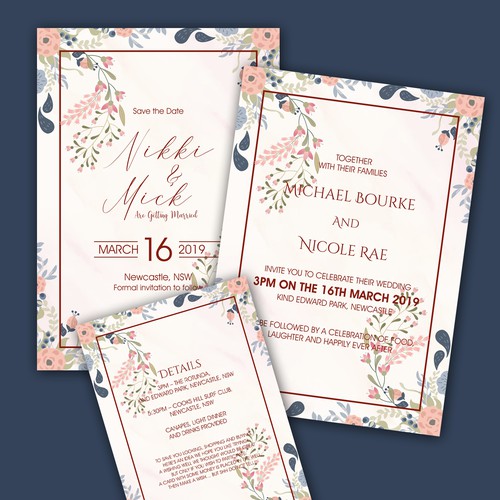 Australian Native Flower Inspired Wedding Invitation | Card or ...