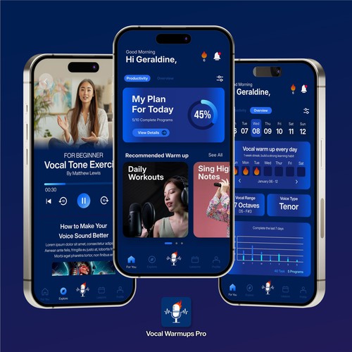 Designs | Modern Voice Training iOS App Design - Premium UI | App ...
