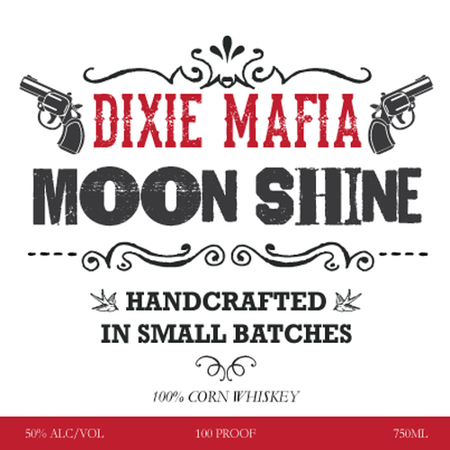 Dixie Mafia Moonshine Label | Product label contest