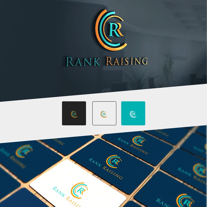 Make an iconic logo for RankRaising, something professional and to be ...