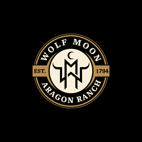 Designs | Design a logo for our ranch Wolf Moon Aragon Ranch that ...