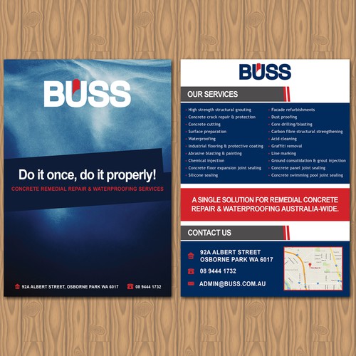 Create a catching flyer for leading contractor in concrete repair ...