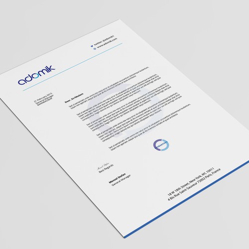 Design letterhead for a global technology company | Stationery contest