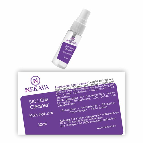 Create a nice looking label for our new natural lens cleaner | Product ...