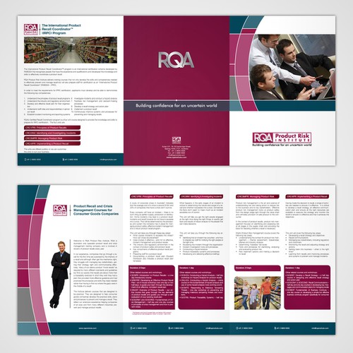 Designs | New Brochure Design for RQA Product Risk Institute | Print or ...