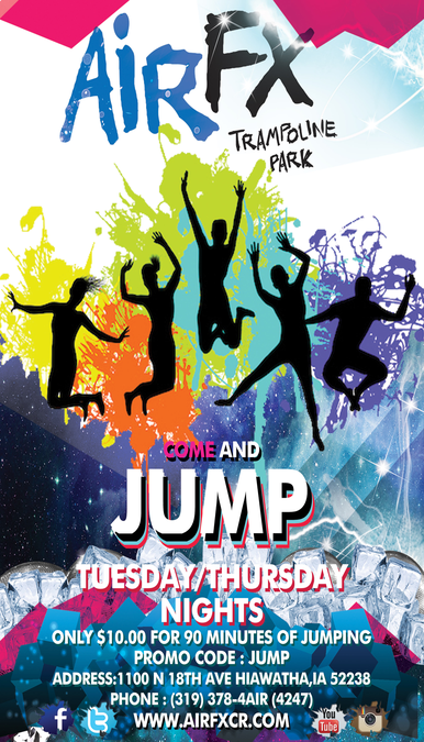 Trampoline Park Poster for Special Events Night | Postcard, flyer or ...