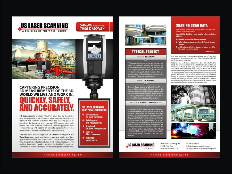 Create a flyer to promote services for US Laser Scanning | Postcard ...