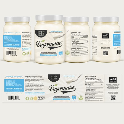 ADHESIVE LABEL DESIGN FOR VEGAN MAYONNAISE | Product label contest