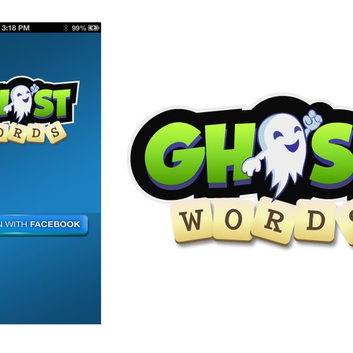 Logo for iPhone game app called Ghost Words | Logo design contest