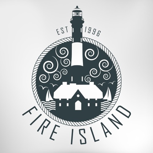 Created a hip logo to represent Fire Island NY bohemian summer travel ...