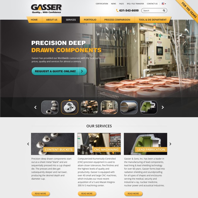 Create an Industrial Website Design For Gasser & Sons, Inc. | Web page ...