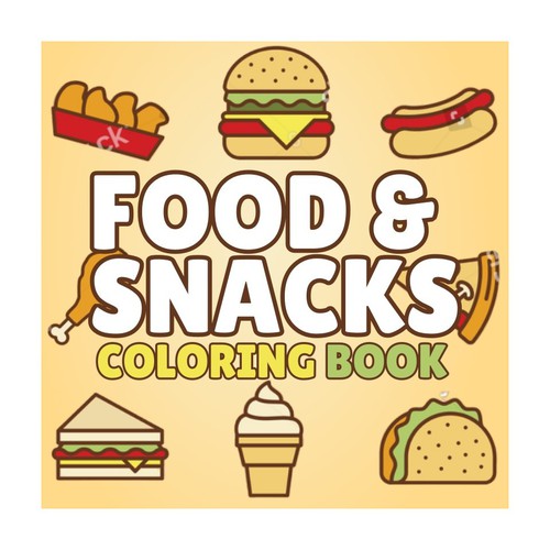 Designs | Square Cover for Food & Snacks Coloring Book | Book cover contest