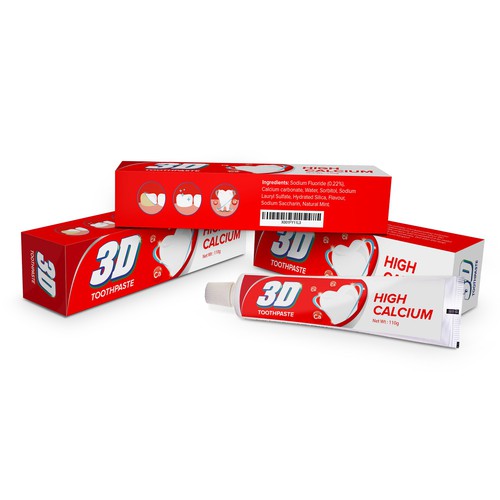 Create a Modern and Trustworthy packaging design for 3D Toothpaste ...