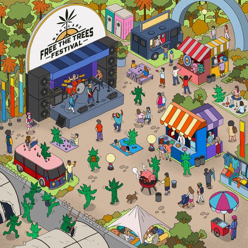 Designs | Animated Cannabis Trees Illustration for Weed Legalization ...