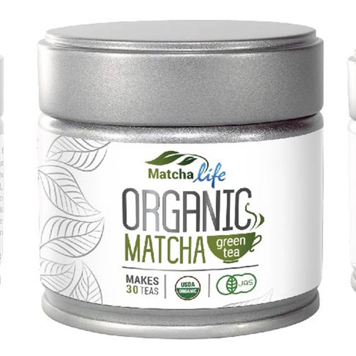 Create an amazing product label for organic MatchaLife matcha green tea ...